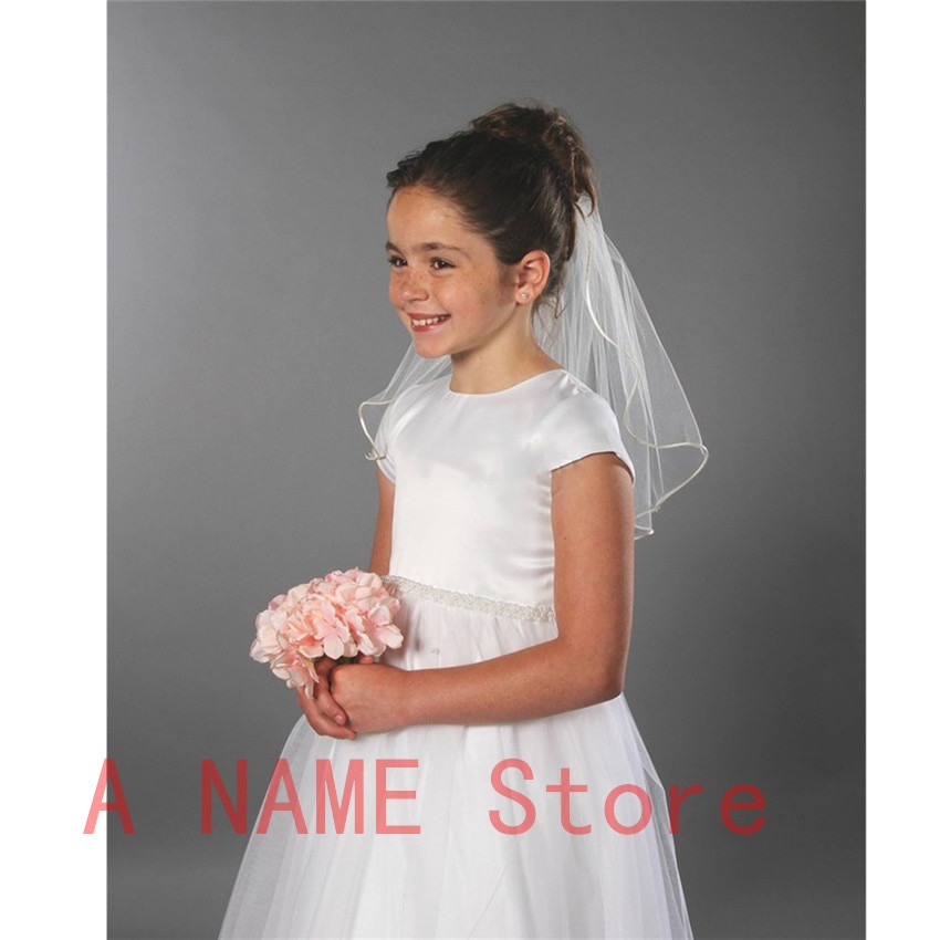 Short Kid Girls First communion Veils Two layers w... – Grandado