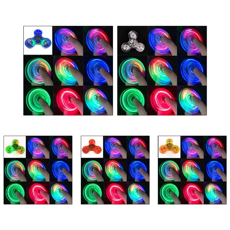 Transparent LED Light Fidget Spinner Hand Top Spin... – Vicedeal