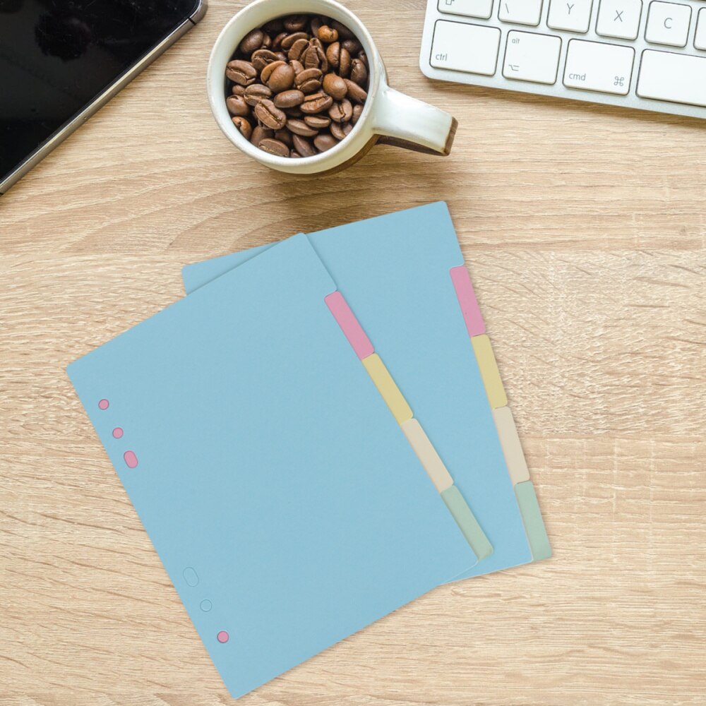 Tab Dividers Colorful 6-Holes 5 Colors Index Divid... – Grandado