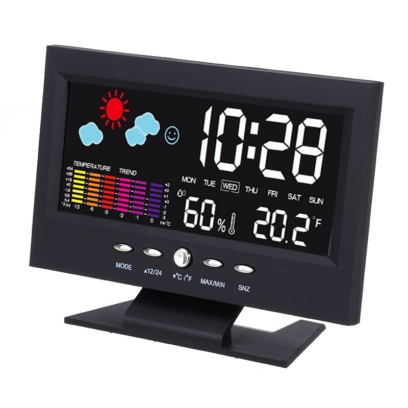 LCD Temperature Clock Electronic Sound Control Clo... – Grandado