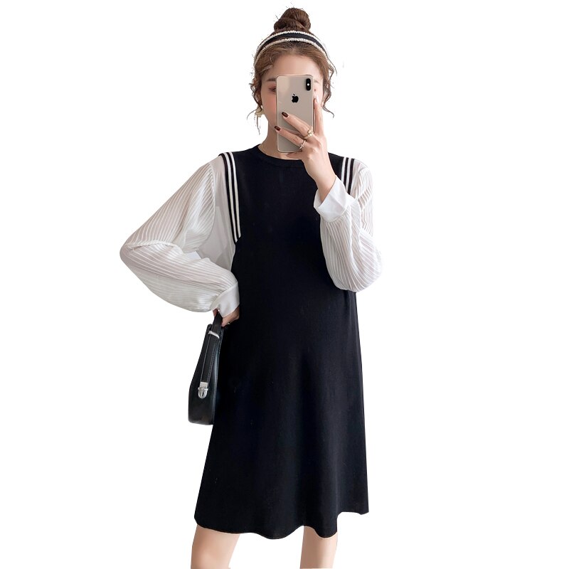 1576# 2022 Spring Korean Patchwork Maternity Dress... – Grandado