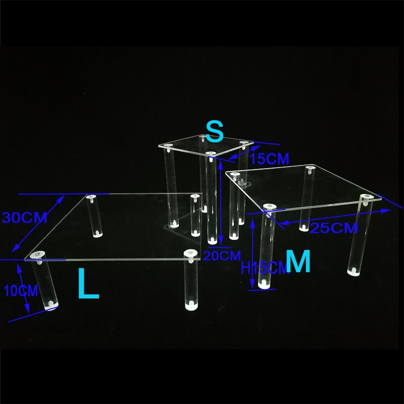 Square Clear Acrylic Crystal Cake Stand Wedding pa... – Grandado