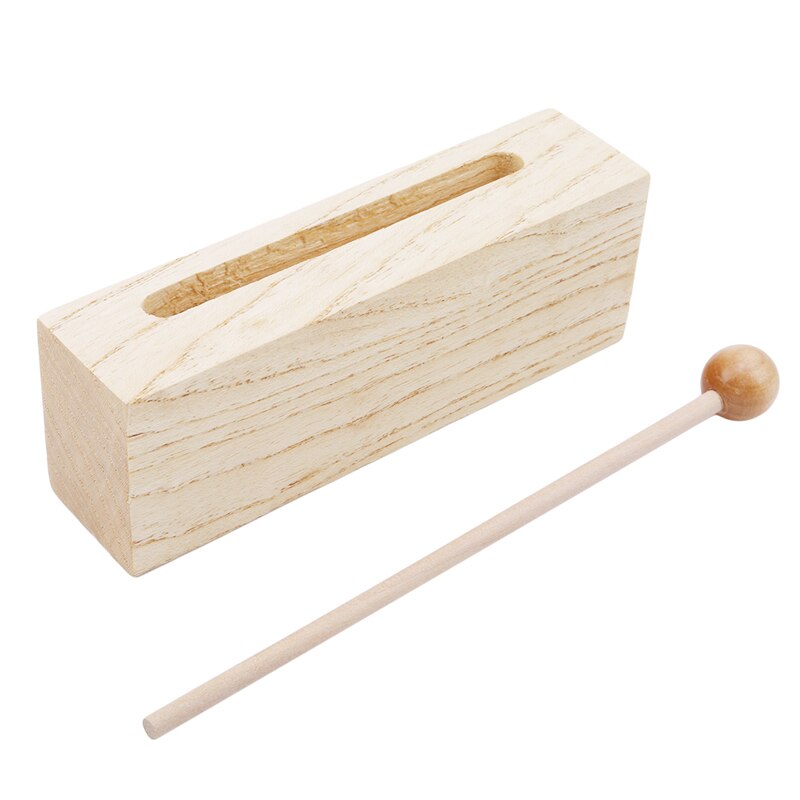 Wooden Percussion Block Woodblock with Mallet Exqu... – Grandado