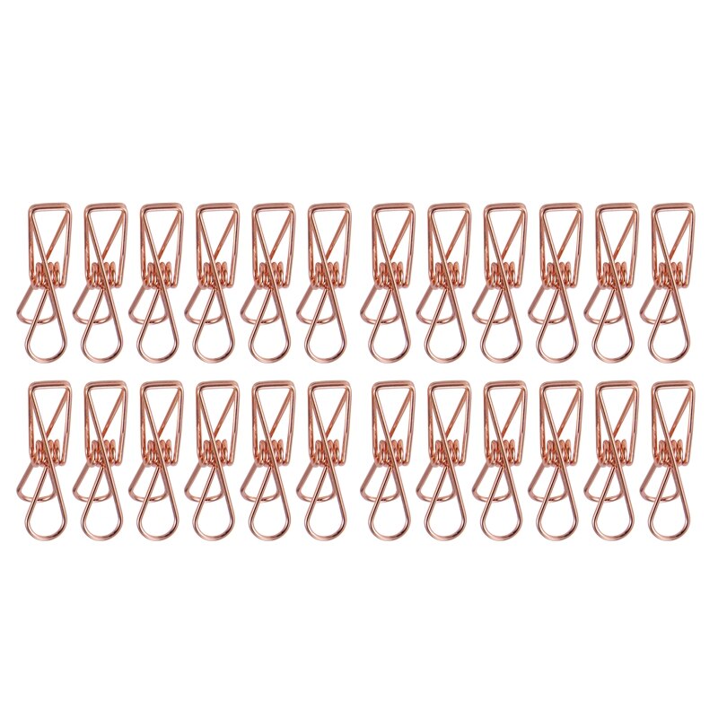 Pack of 25 Rose Gold Small Metal Clips - Multi-Pur... – Grandado