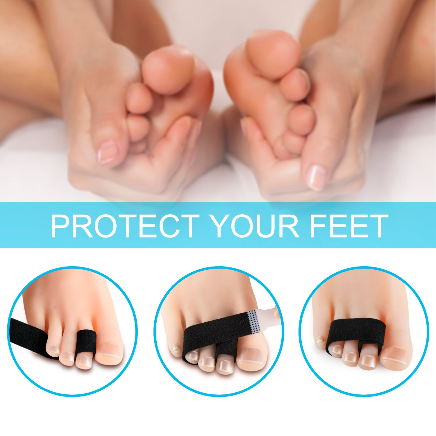 Black Toe Corrector Straightener Orthotics Wrap Cu... – Vicedeal