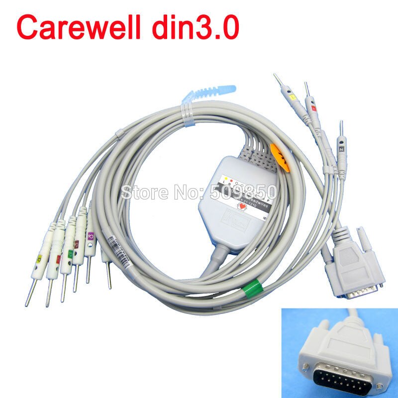 Eletrocardiograma Carewell EKG cable 10 lead ecg c... – Grandado