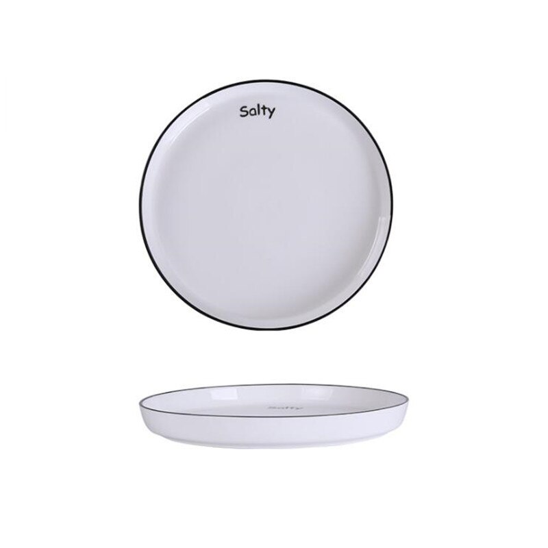 With Letters White Dinner Plate Ceramic Kitchen Pl... – Vicedeal