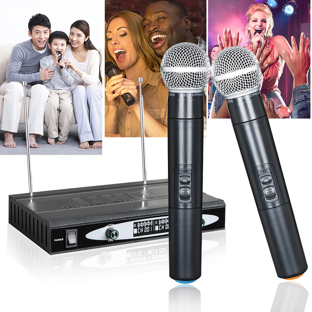 110V-220V VHF Wireless Microphone 2 Channels Handh... – Grandado