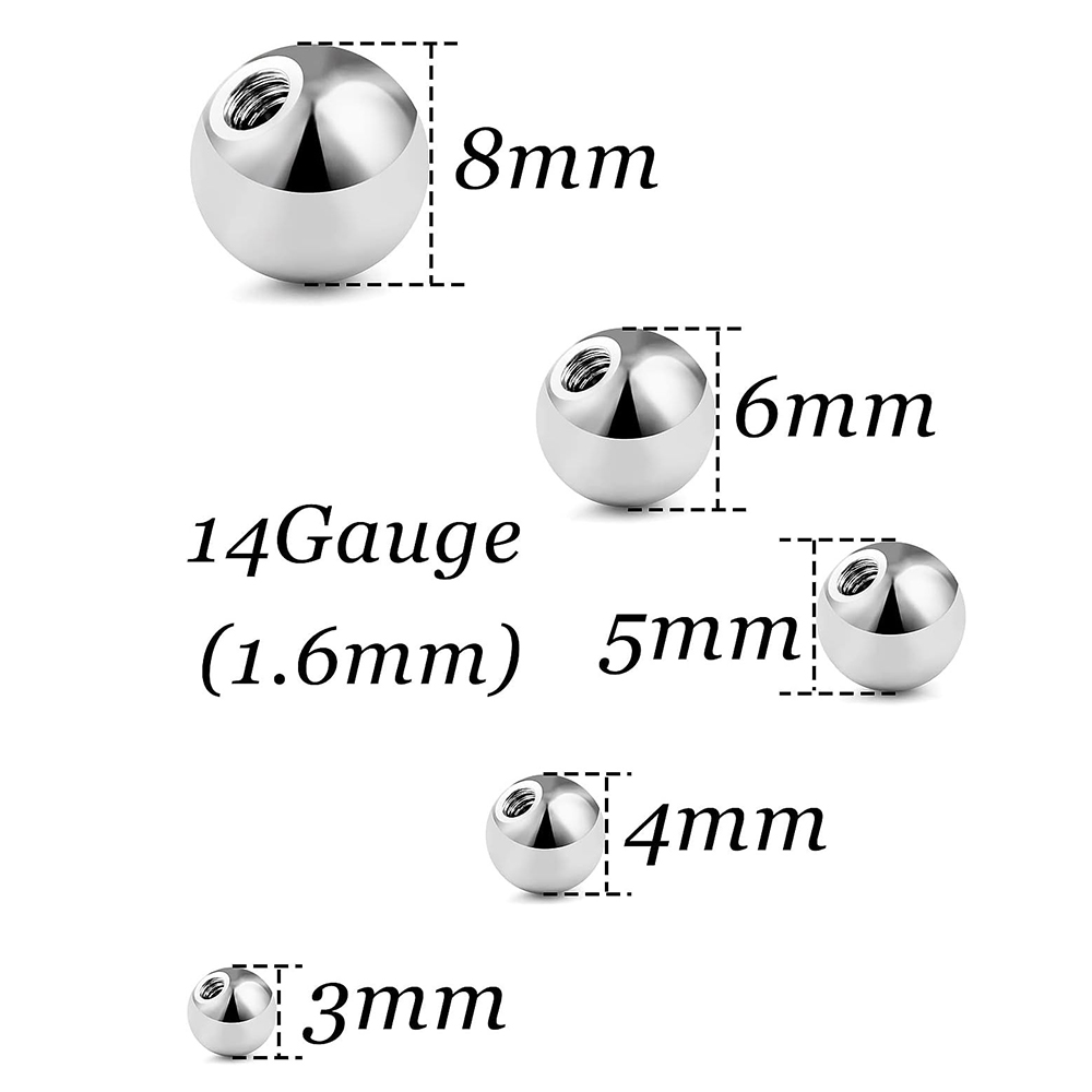 25pcs Replacement BALLS Different Sizes Labret Bar... – Grandado