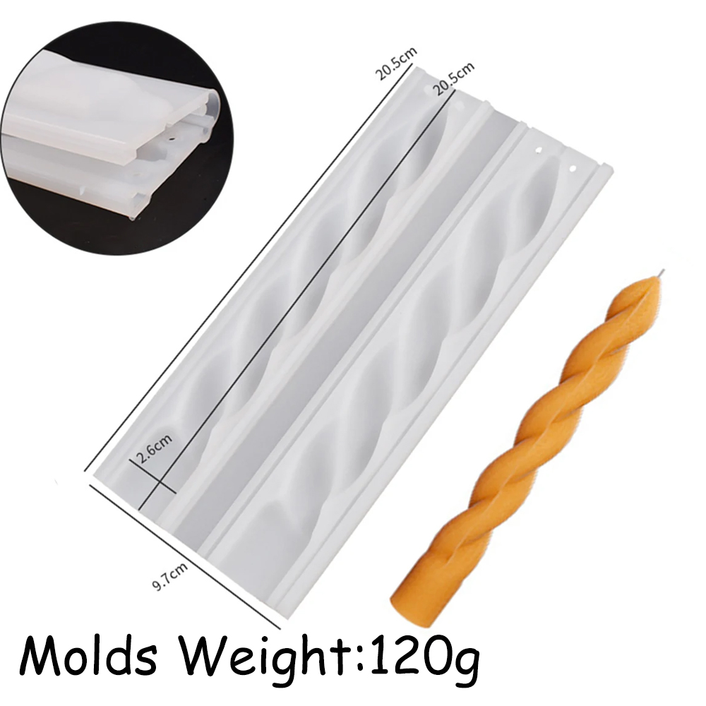 Long Candle Silicone Open And Close Mold Spiral Tw... – Grandado
