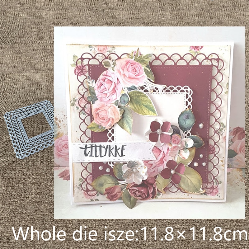 Craft Metal Cutting Die cut die 3pcs lace square f... – Grandado