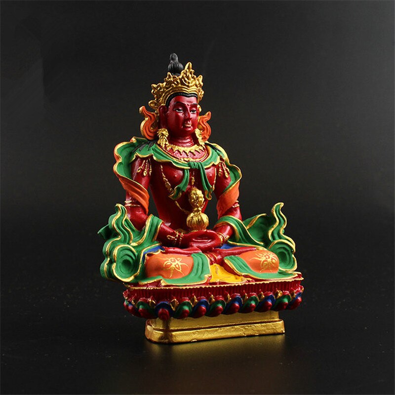 12.5cm Tibet Hand-painted Resin Buddhism Amitayus ... – Vicedeal