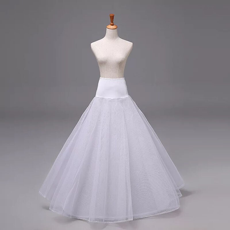 A Line Bridal Petticoat Tulle Lace Appliqued Edge ... – Grandado