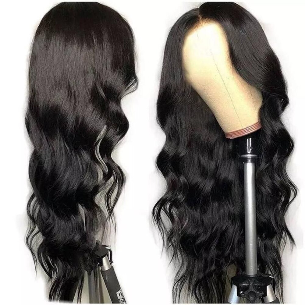 Black Body Wave Synthetic Lace Front Wig Baby Hair... – Grandado