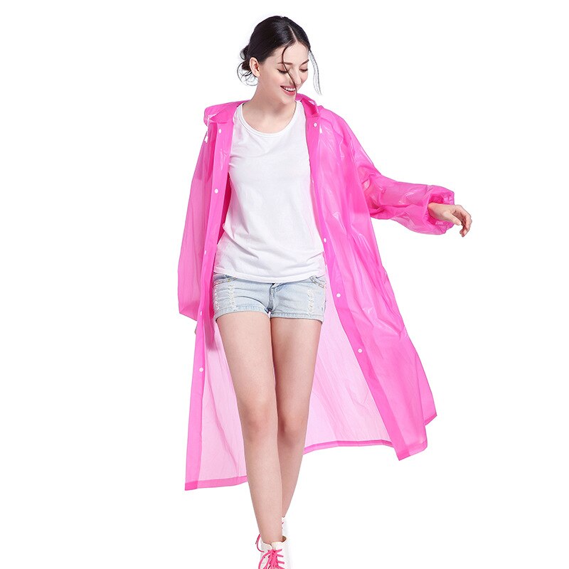 Women Waterproof Jacket PEVA Button Hooded Raincoa... – Grandado