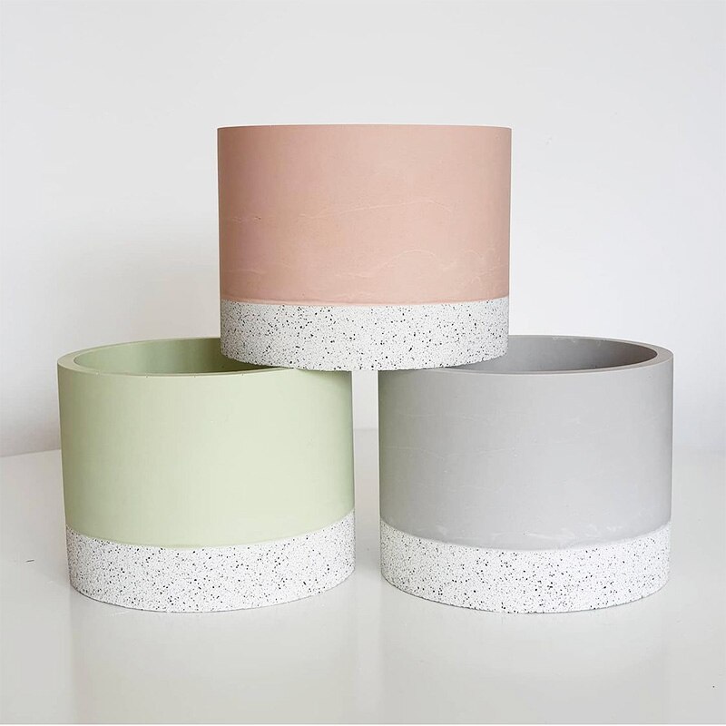 Round Concrete Flower Pot Silicone Mould Big Size ... – Grandado