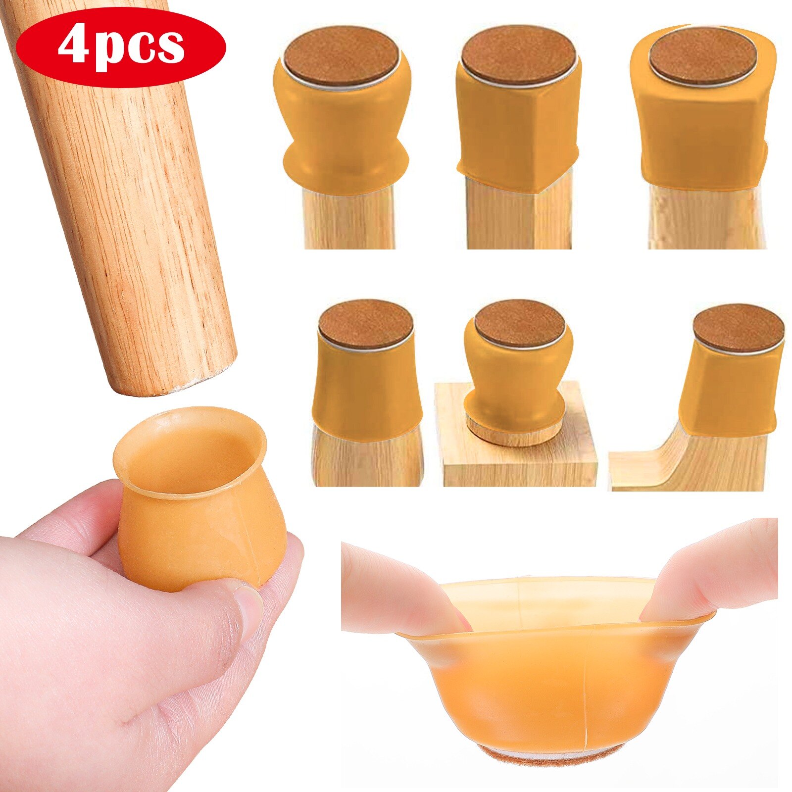 Silicone Chair Leg Caps And Foot Pad Are Used To P... – Grandado