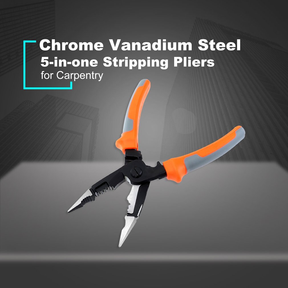 5 In 1 Needle Nose Wire Stripper Pliers 8" Cable W... – Grandado