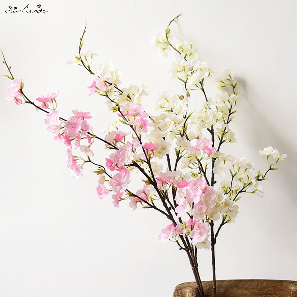 SunMade-Flores artificiales de seda, ramas largas ... – Grandado