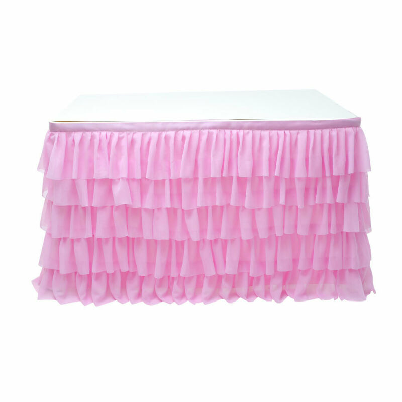 Faroot White Tulle Ruffled Table Skirt Decoration ... – Grandado