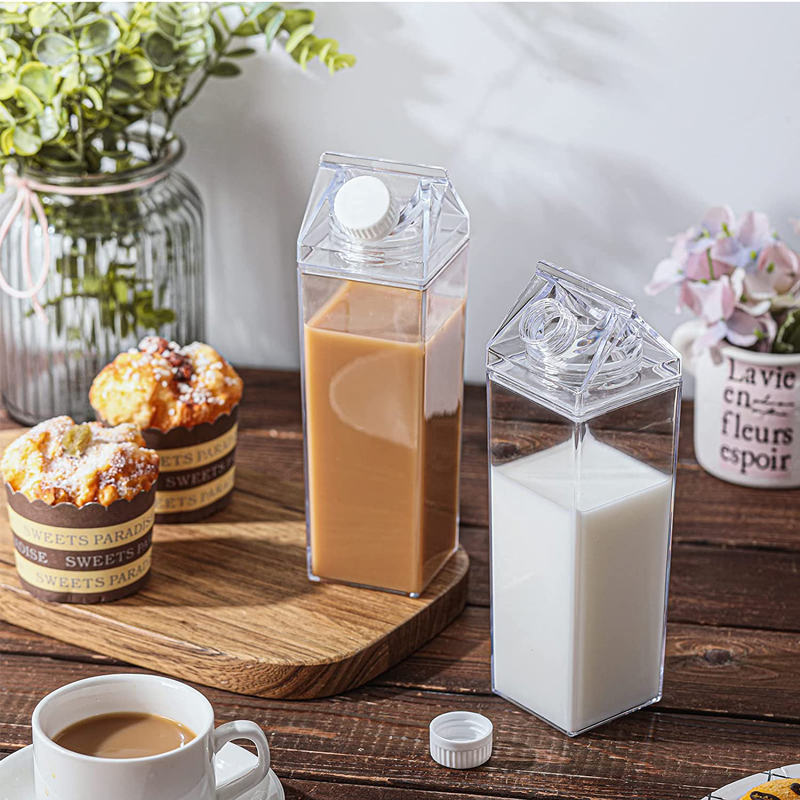 500ml/1000ml Milk Carton Water Bottle Transparent ... – Grandado