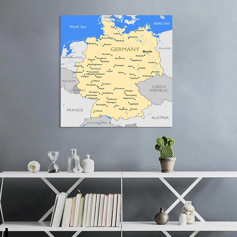90*90 cm The Germany Political Map Wall Art Poster... – Grandado