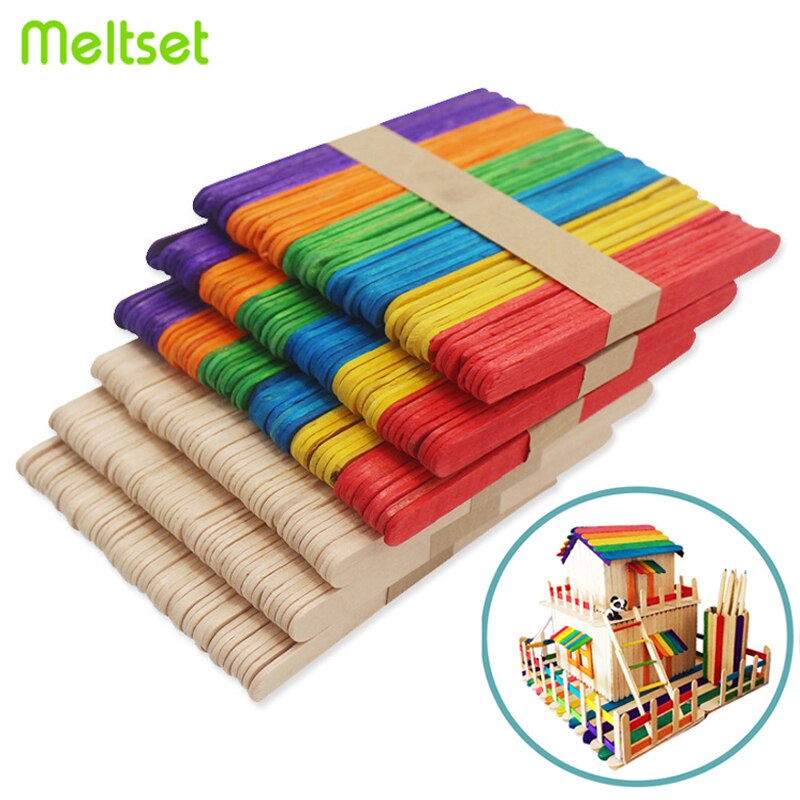 50pcs Popsicle Stick Multi Size Colorful Wooden Po... – Grandado