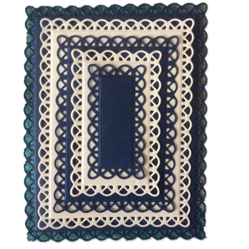 Nested Stitched Scallop Rectangle Frame Metal Cutt... – Vicedeal