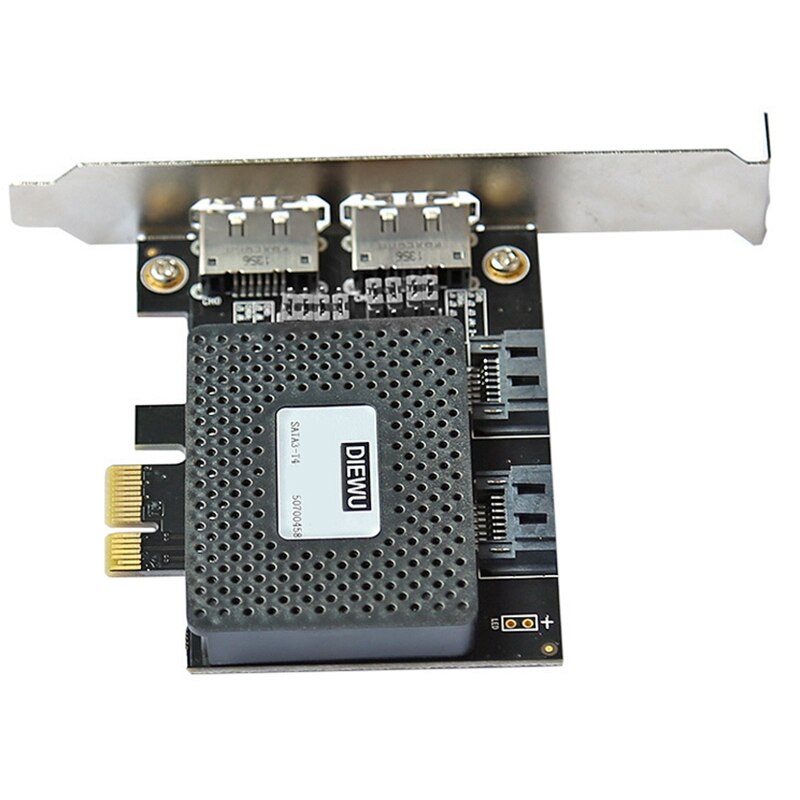 DIEWU PCI Express PCI-E 1X to 2 ESATA+2 SATA3 Expa... – Vicedeal