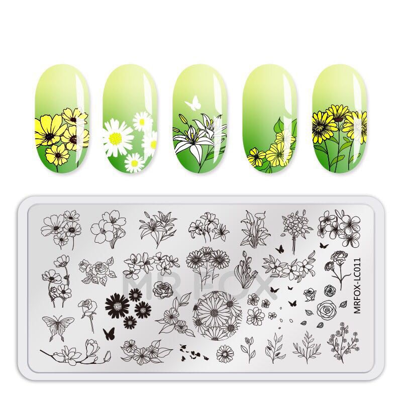 Nail Art Stamp Plate Flowers Pattern Nail Stamping... – Grandado