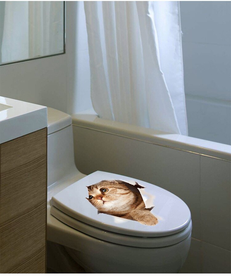 Leuke 3D Kat Behang Decoreren Badkamer Wc Woonkame... – Grandado
