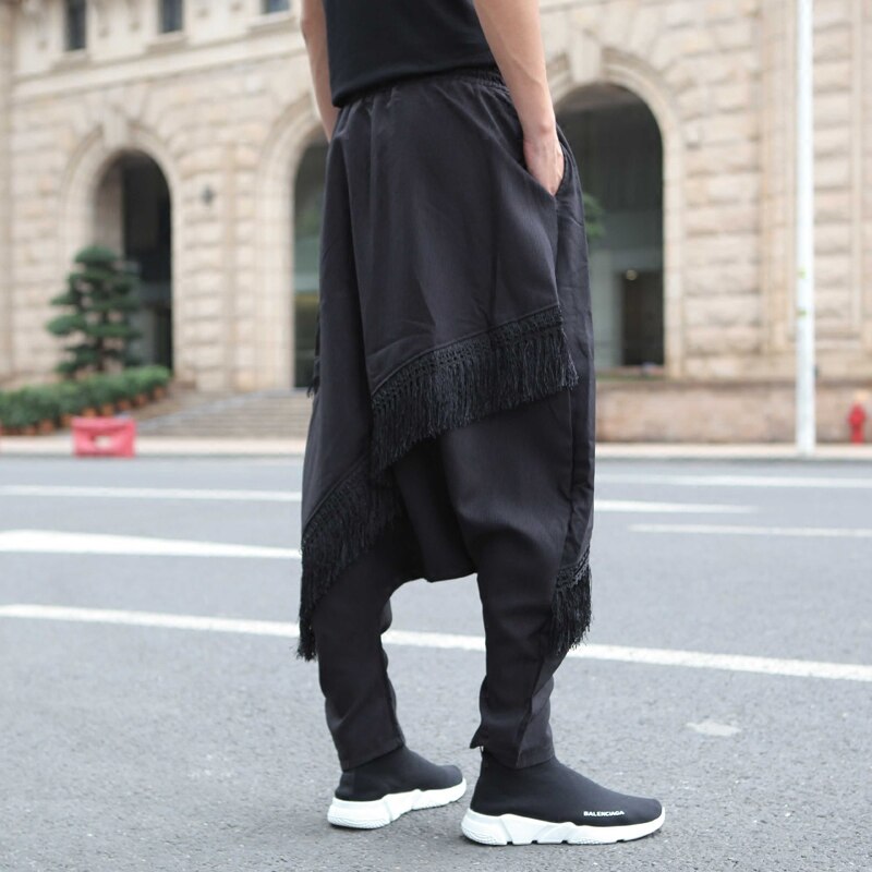 Men Japanese Samurai Harem Hakama Tassel Pants Tro... – Grandado