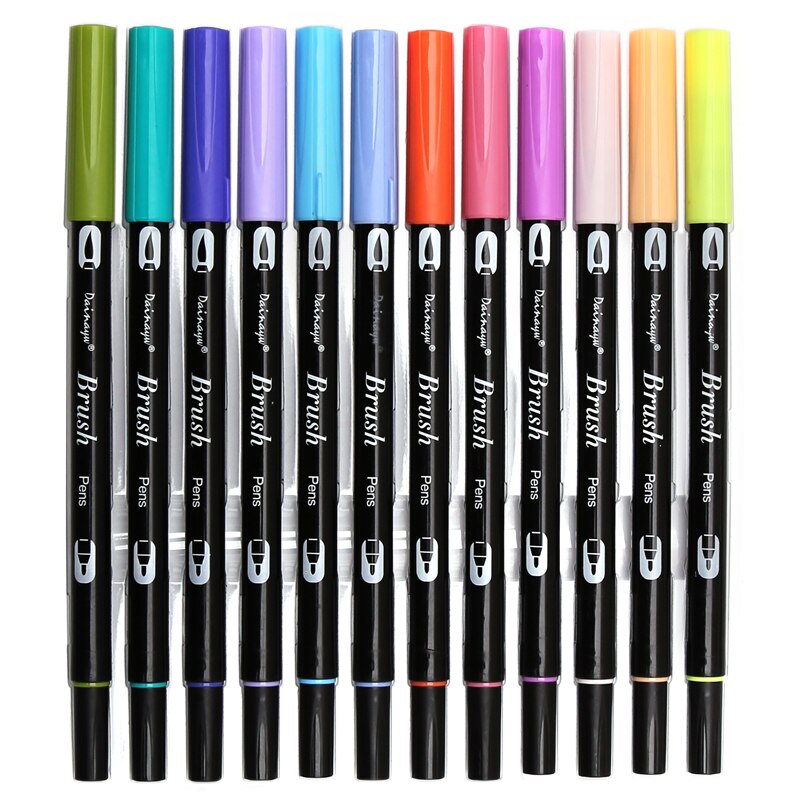 Dainayw Dual Brush Pen Art Markers, Primary, 12-Pa... – Vicedeal