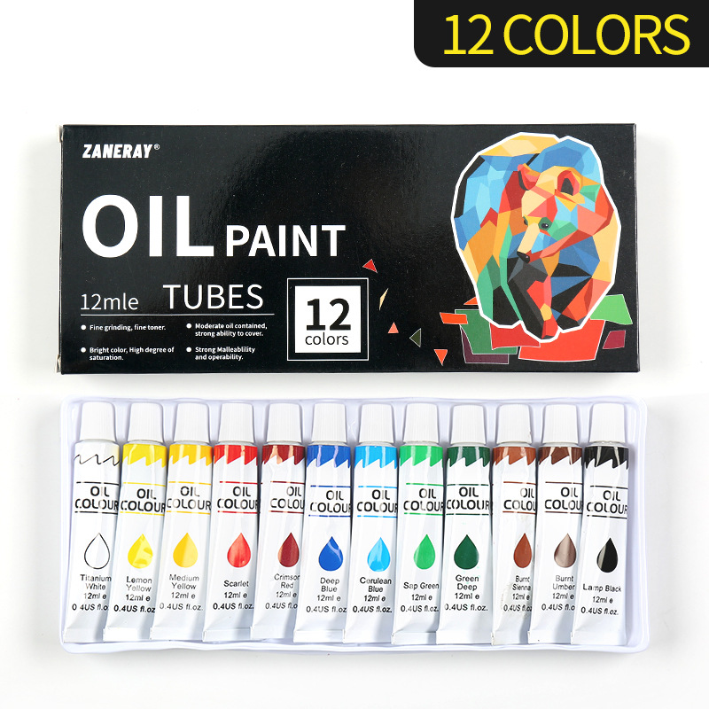 12/24 Colors 12ml Oil Paints Set Non-Toxic Oil Pai... – Grandado