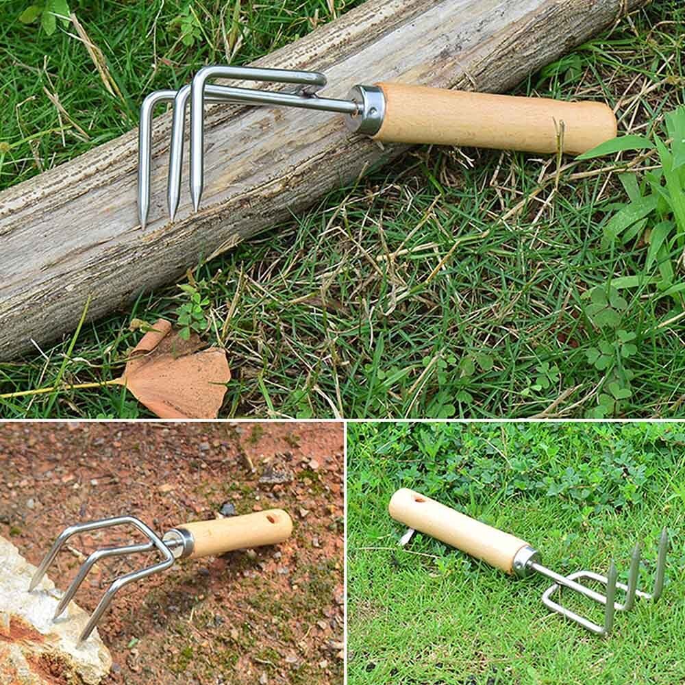 Mini Rvs Hark Korte Stevige Grip Klauw Hark Tuin T... – Grandado