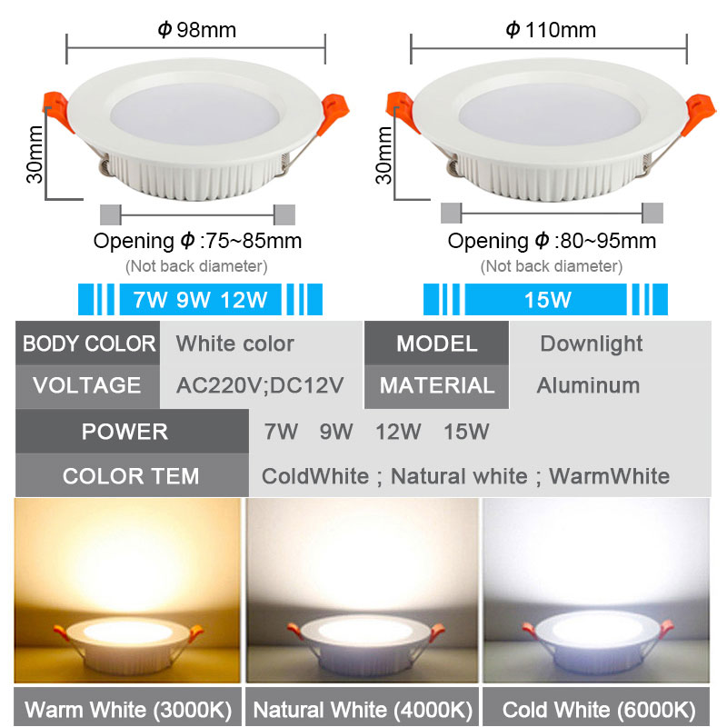 10 stk. ip65 led vandtæt downlight indbygget ac2... – Grandado