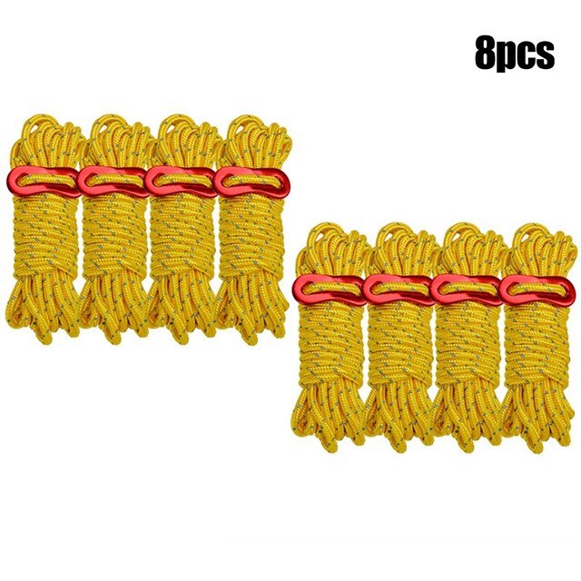 4M Reflective Rope 8Pcs Tent Rope Camping Polyeste... – Grandado