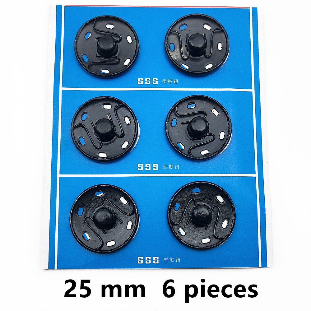 Black Round Snap Buttons Metal Press Button Fasten... – Vicedeal
