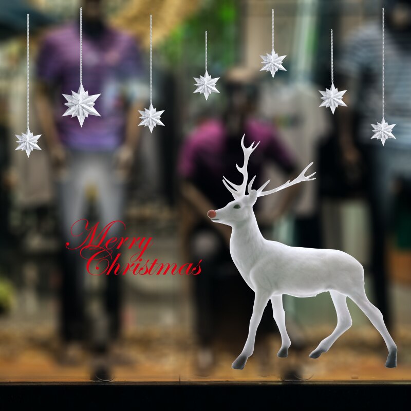 Christmas Window Clings, Cute Reindeer Window Stic... – Grandado