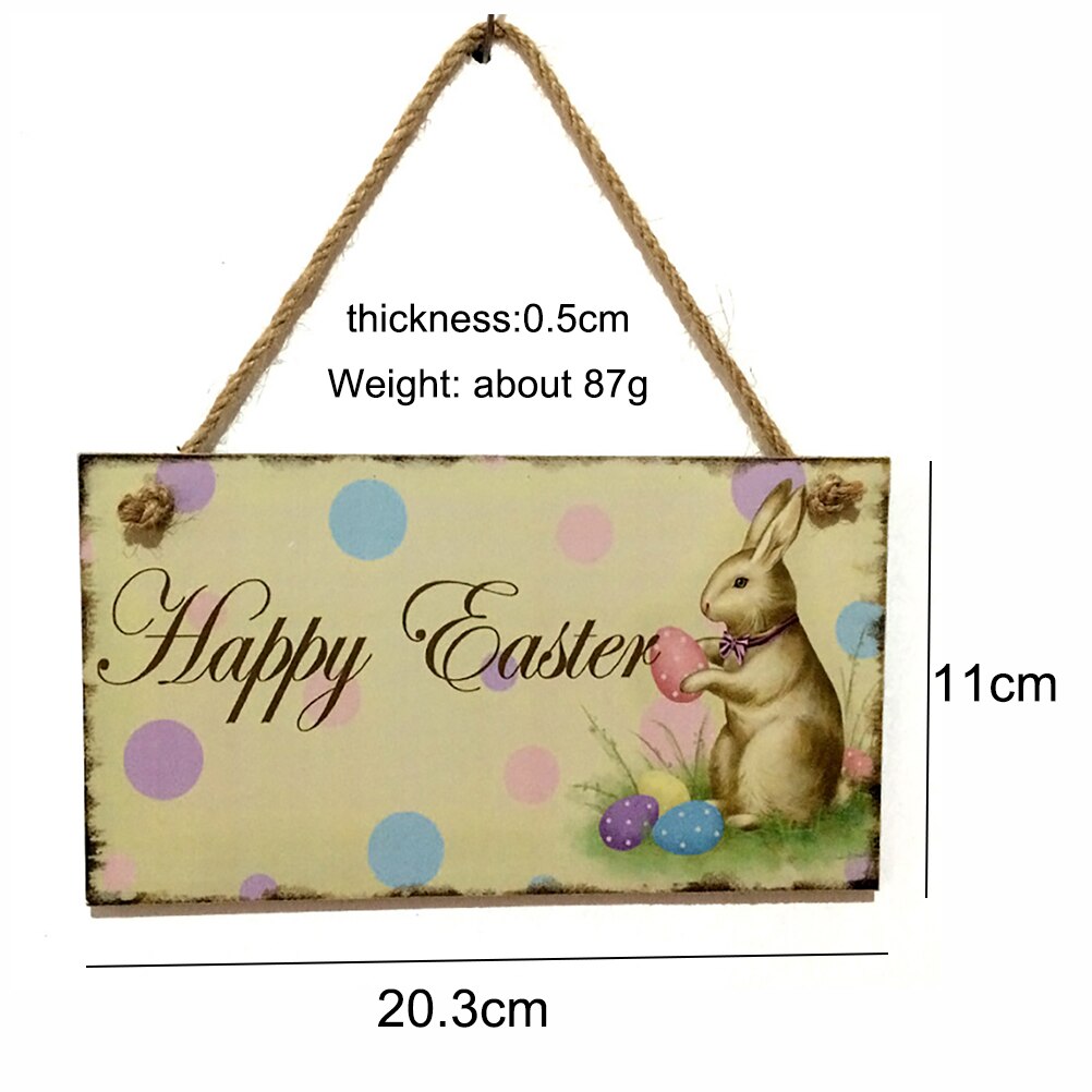 Wood Easter Hanging Ornaments Bunny Wall Plaque Si... – Vicedeal