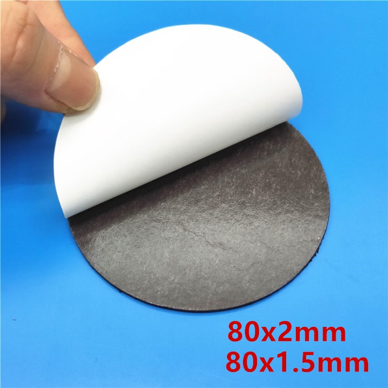 80mm x 2mm 1.5mm Self Adhesive Round Flexible Magn... – Vicedeal