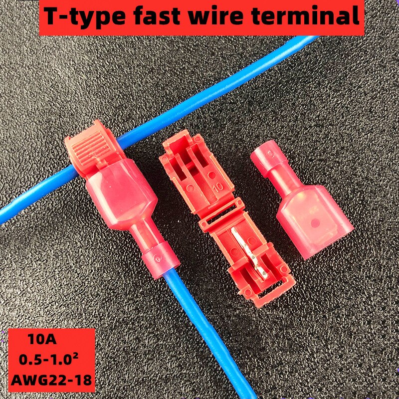 20pcs red T-shaped terminal blocks, wire and cable... – Vicedeal
