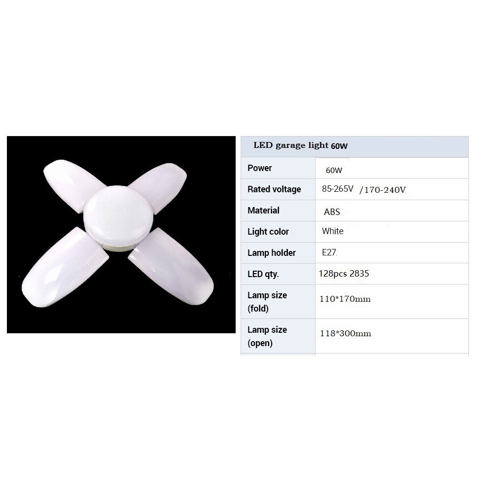 45/60W LED Garage Light Foldable Fan Blade Ceiling... – Vicedeal