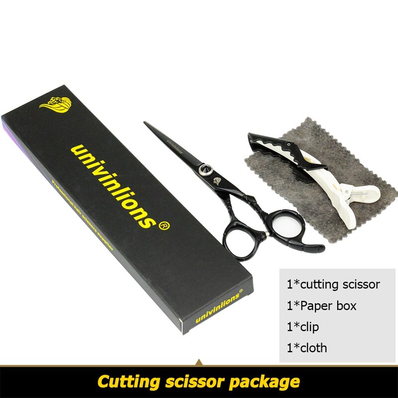 univinlions 6" black barber hairdressing scissors ... – Grandado