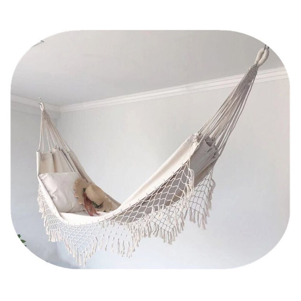 2 Person Cotton Hammock Boho Large Brazilian Macra... – Grandado