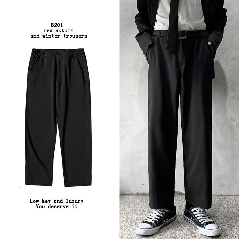 Spring Summer Black Casual Pants Men's Business Su... – Grandado