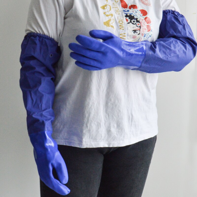 Long Work Gloves Chemical Gloves RubberCotton Line... – Grandado