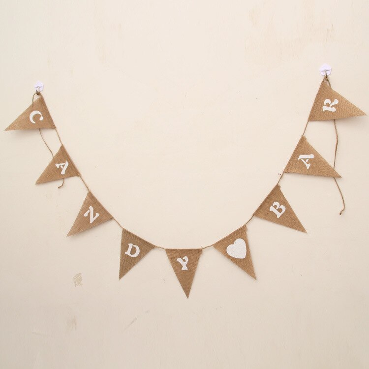 Candy Bar Linen Flags Pennant candy bar Bunting Ba... – Grandado