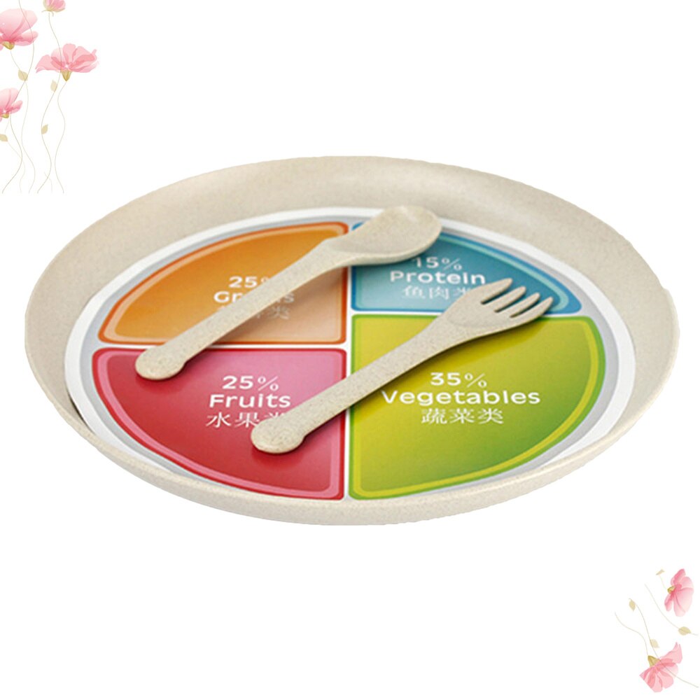 3pcs Wheat Straw Food Tray Nutritional Balance Foo... – Grandado