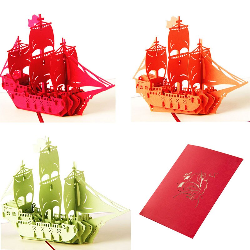 3D Up Greeting Card Sailing Ship Christmas Birthda... – Vicedeal